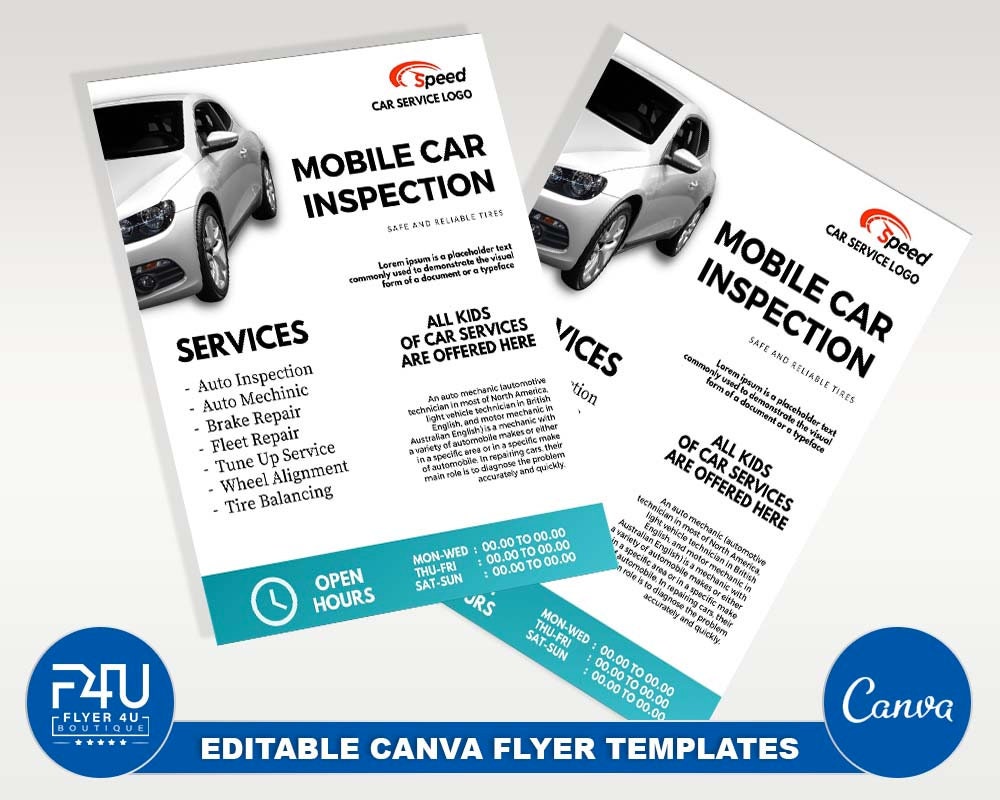 Mobile Car Inspection Flyer, DIY Canva Mobile Car Inspection Flyer ...