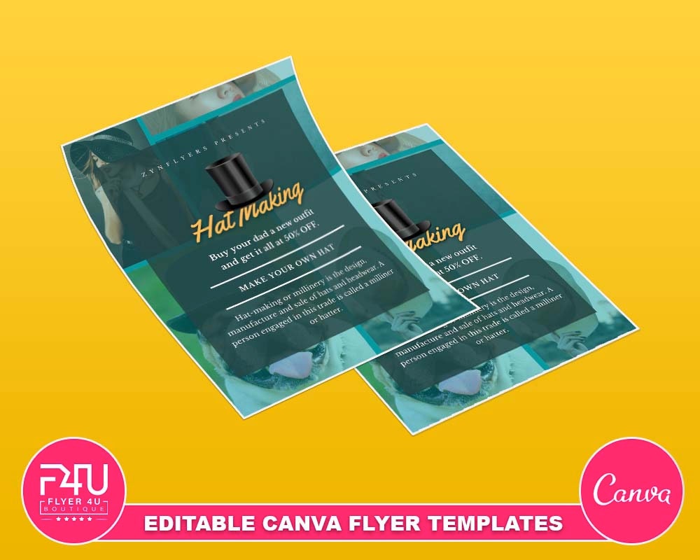 Hat Making Flyer DIY Canva Hat Making Flyer Template 2022 - Etsy