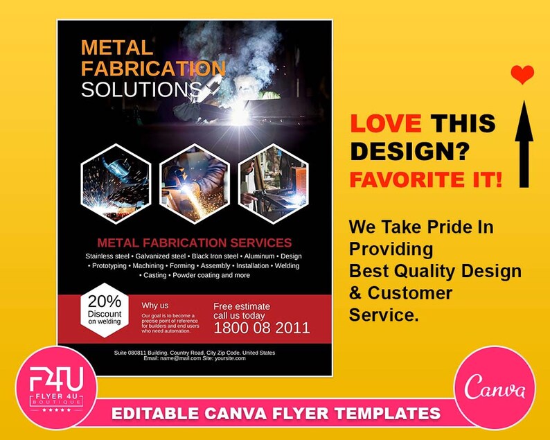 Metal Work Service Flyer, DIY Canva Metal Work Service Flyer 2022 ...