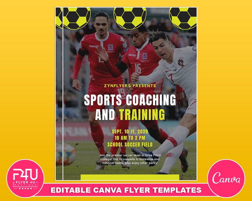 Sports Coaching and Training Flyer DIY Canva Sports Coaching - Etsy