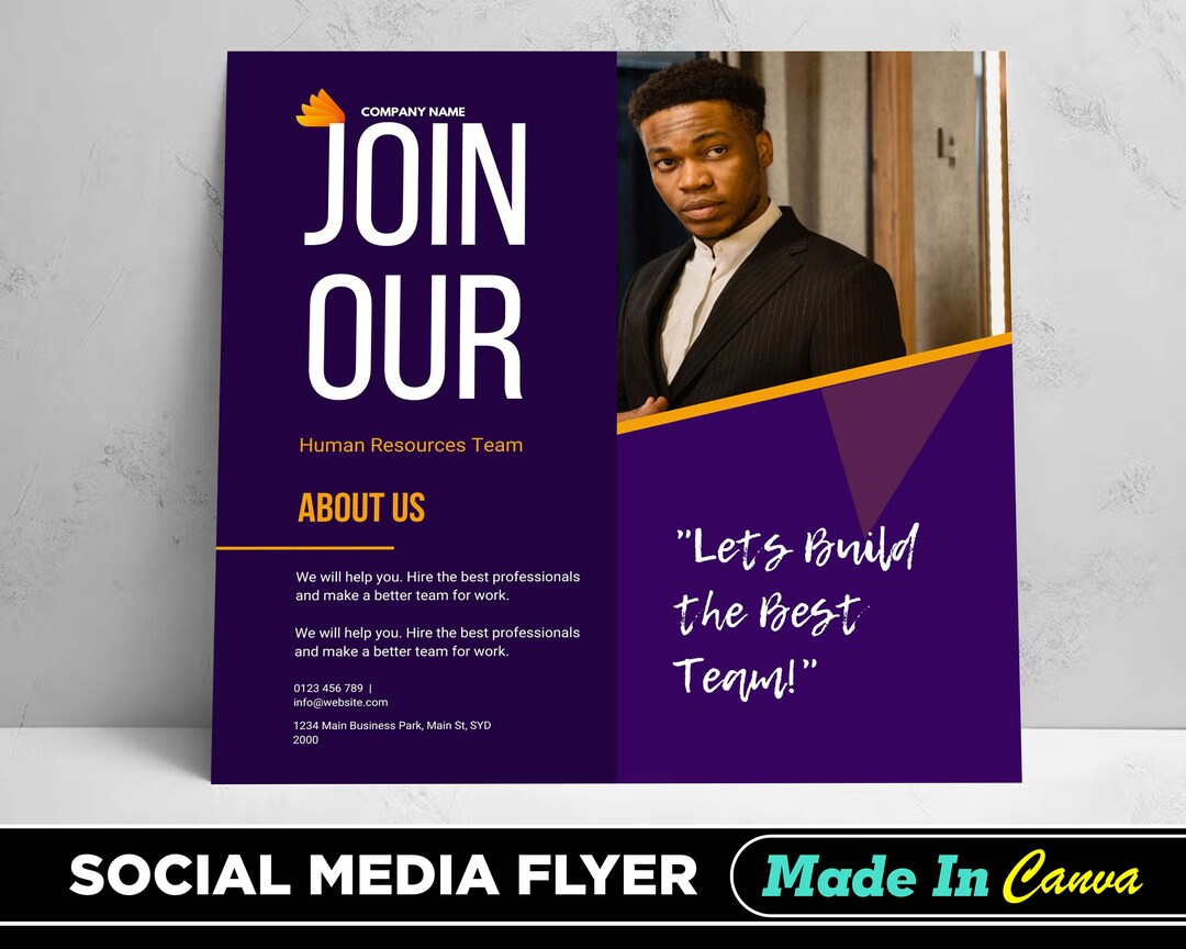 Human Resources Flyer, DIY Canva Human Resources Flyer Template 2022 ...
