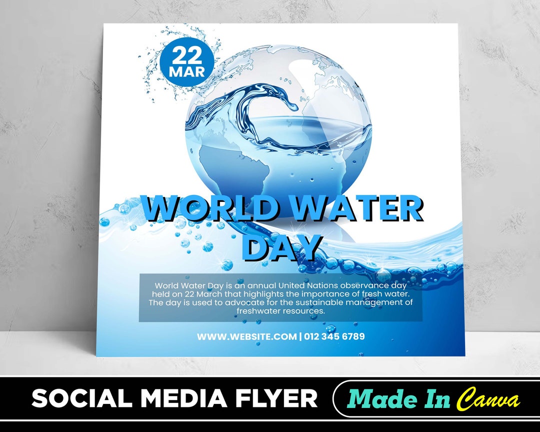 World Water Day Flyer, DIY Canva World Water Day Flyer Template ...