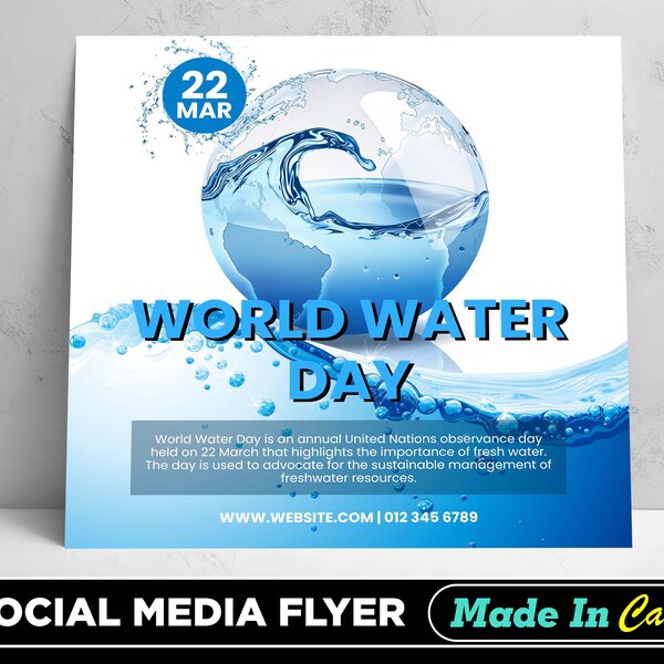 Water Day Flyer - Etsy