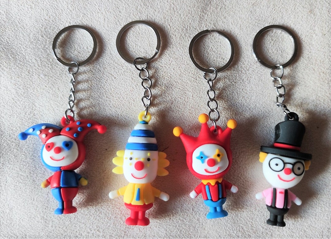 Jester Keyring Joker Keychain Red Blue Yellow Black Bag Hang Purse Tag ...
