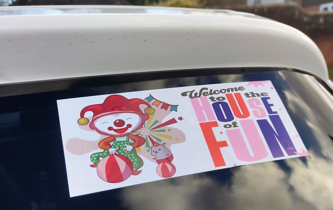 Clown Car Sticker Clown Bumper Decal Clown Window Sticker Joker Jester ...