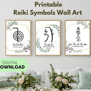 Reiki Symbols Printable Wall Art, Energy Healing Trio, Cho Ku Rei, Se ...