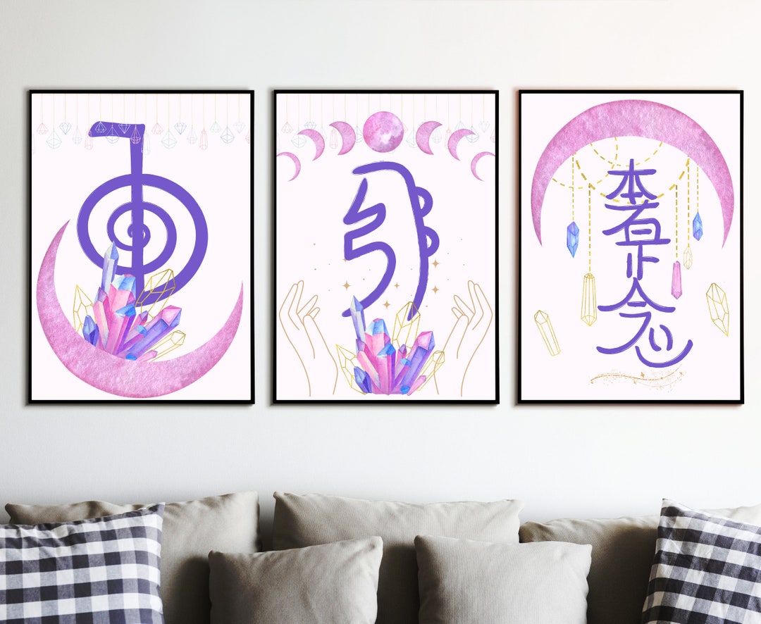 Printable Crystal Reiki Symbols, Energy Healing Trio, Cho Ku Rei, Se ...