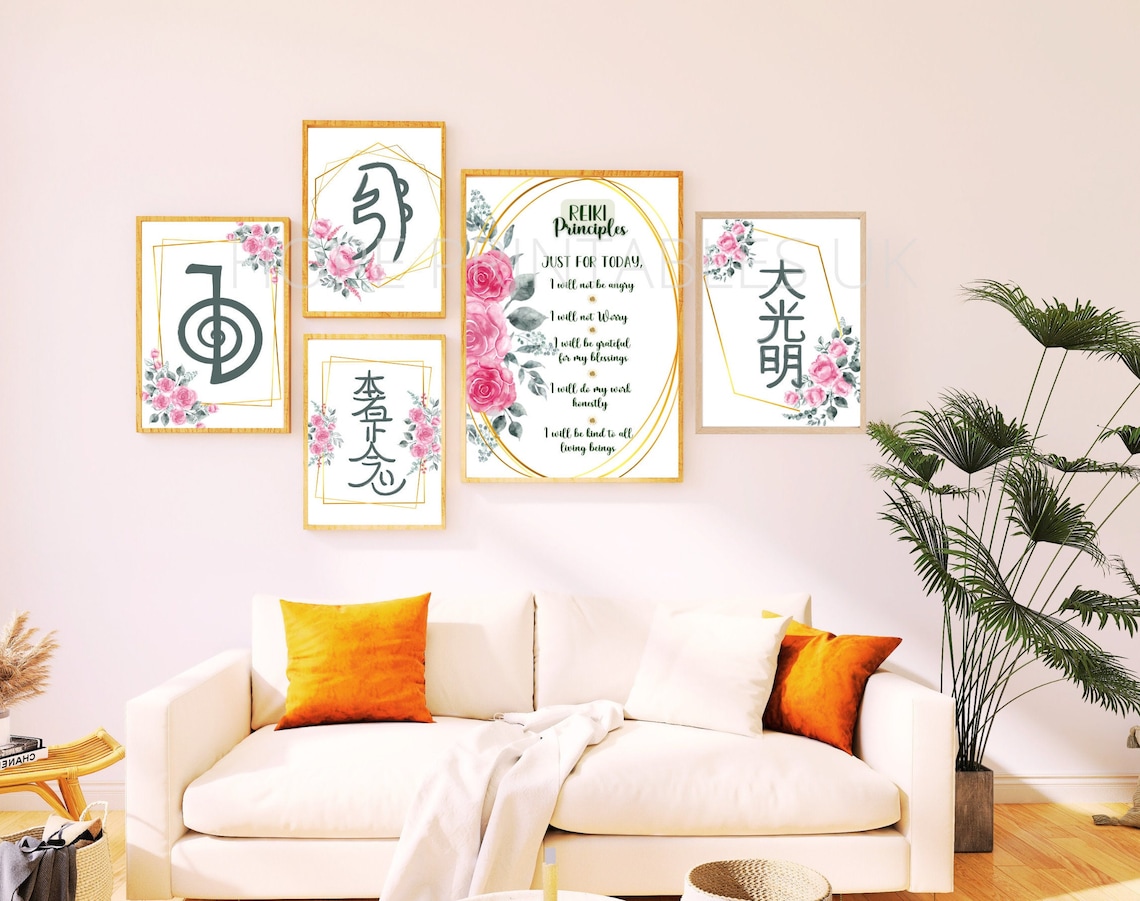 REIKI SYMBOLS and Principles Wall Art Bundle Reiki Decor Cho - Etsy