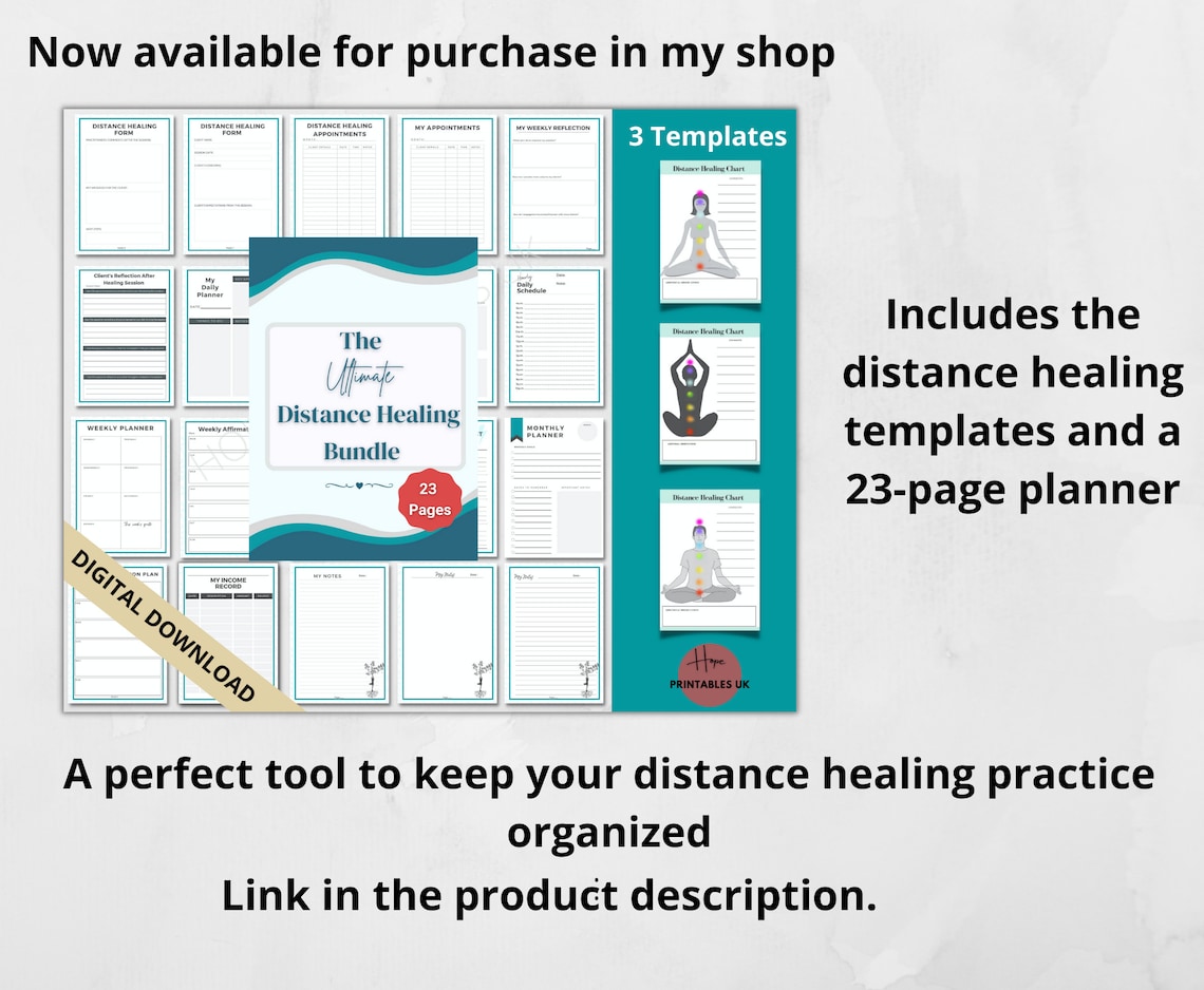 DISTANCE HEALING PRACTICE Printable Templates, Distance Reiki, Energy ...