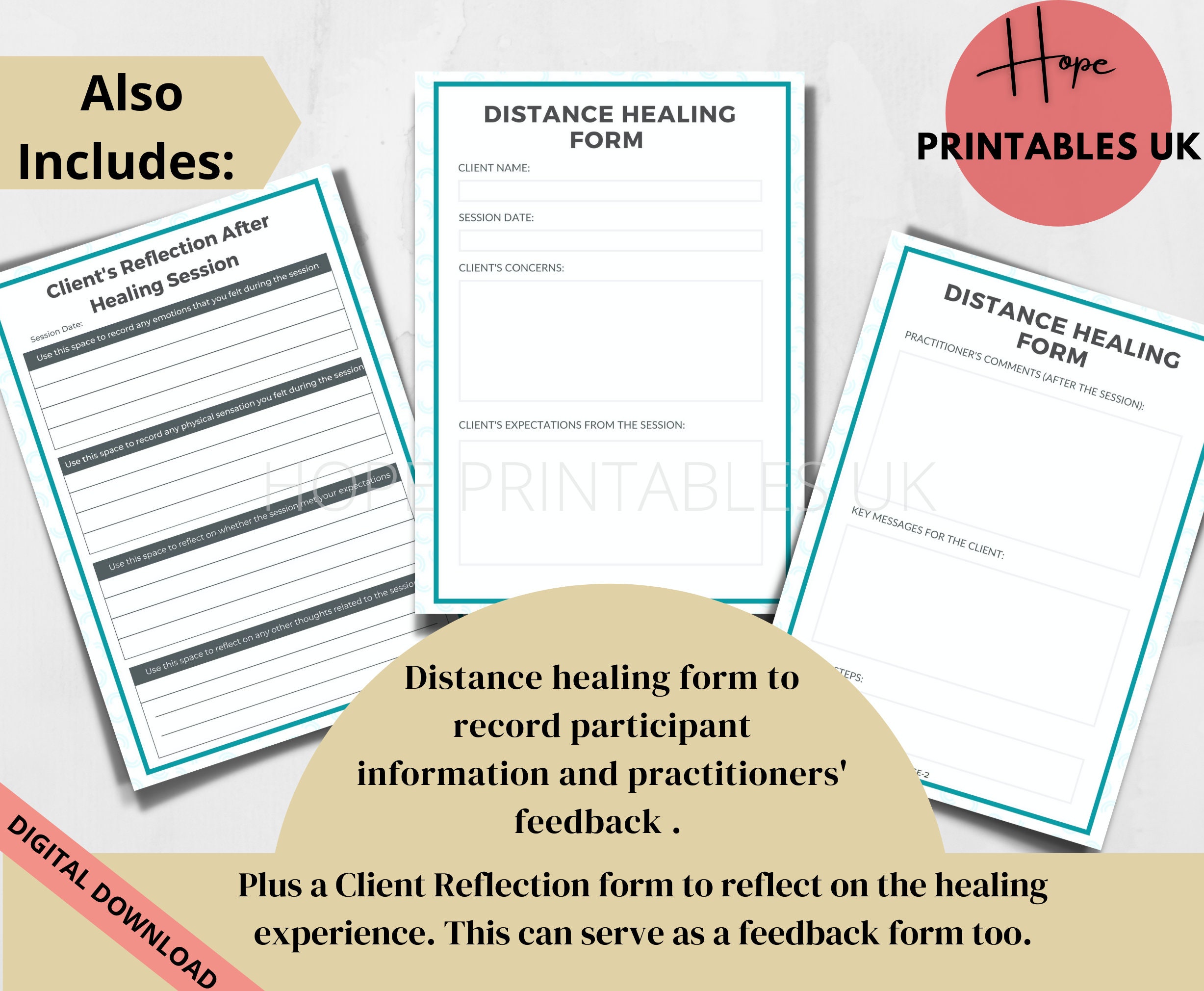 DISTANCE HEALING PRACTICE Printable Templates, Distance Reiki, Energy ...