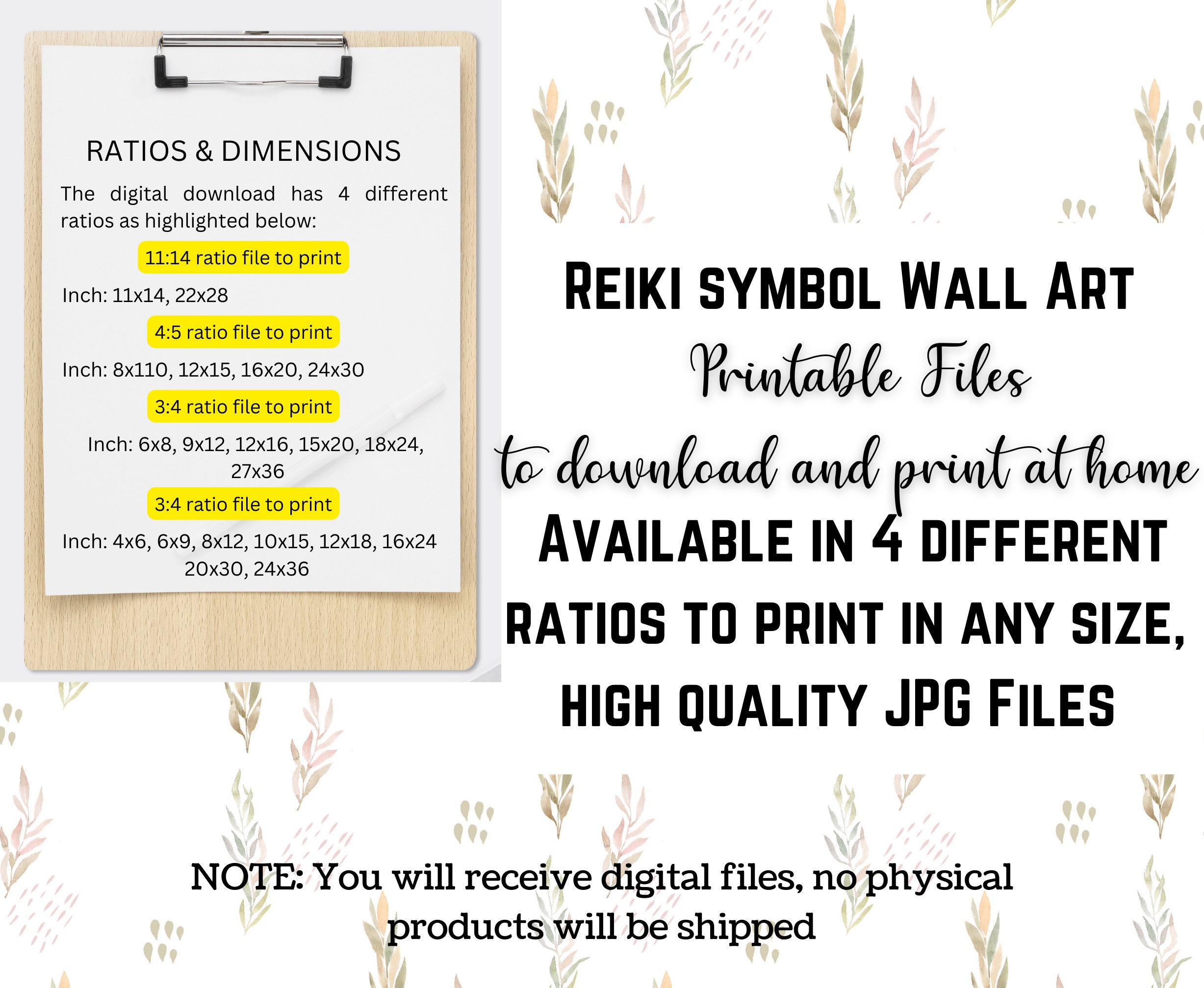 REIKI SYMBOLS & Chakras Printable Wall Art Set, Energy Healing Trio ...