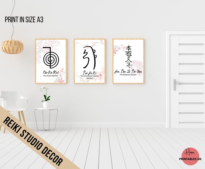 Reiki Symbols Printable Wall Art Energy Healing Trio Cho Ku - Etsy