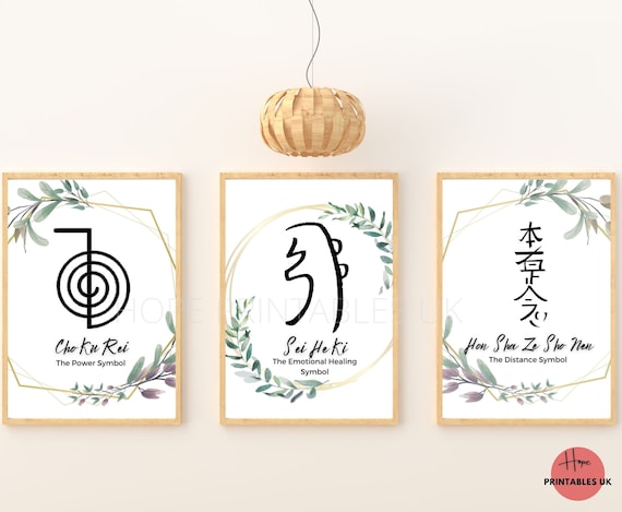 Reiki Symbols Printable Wall Art Energy Healing Trio Cho Ku | Etsy