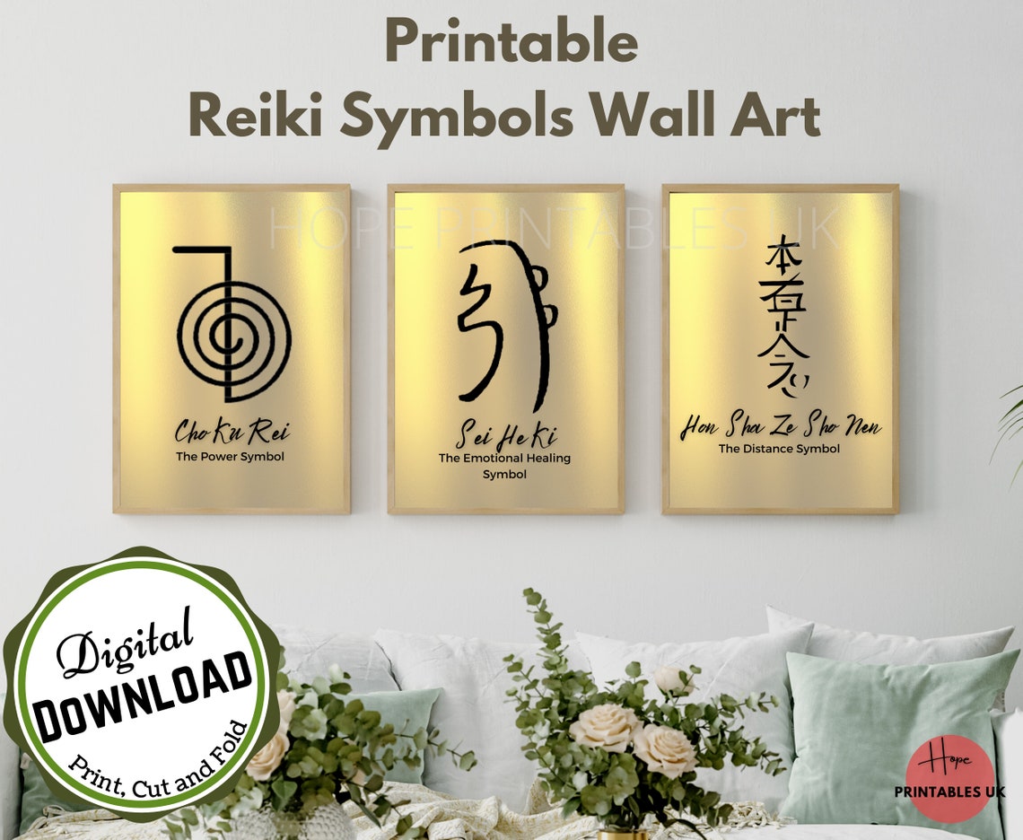 Reiki Symbols Printable Wall Art Energy Healing Trio in - Etsy UK