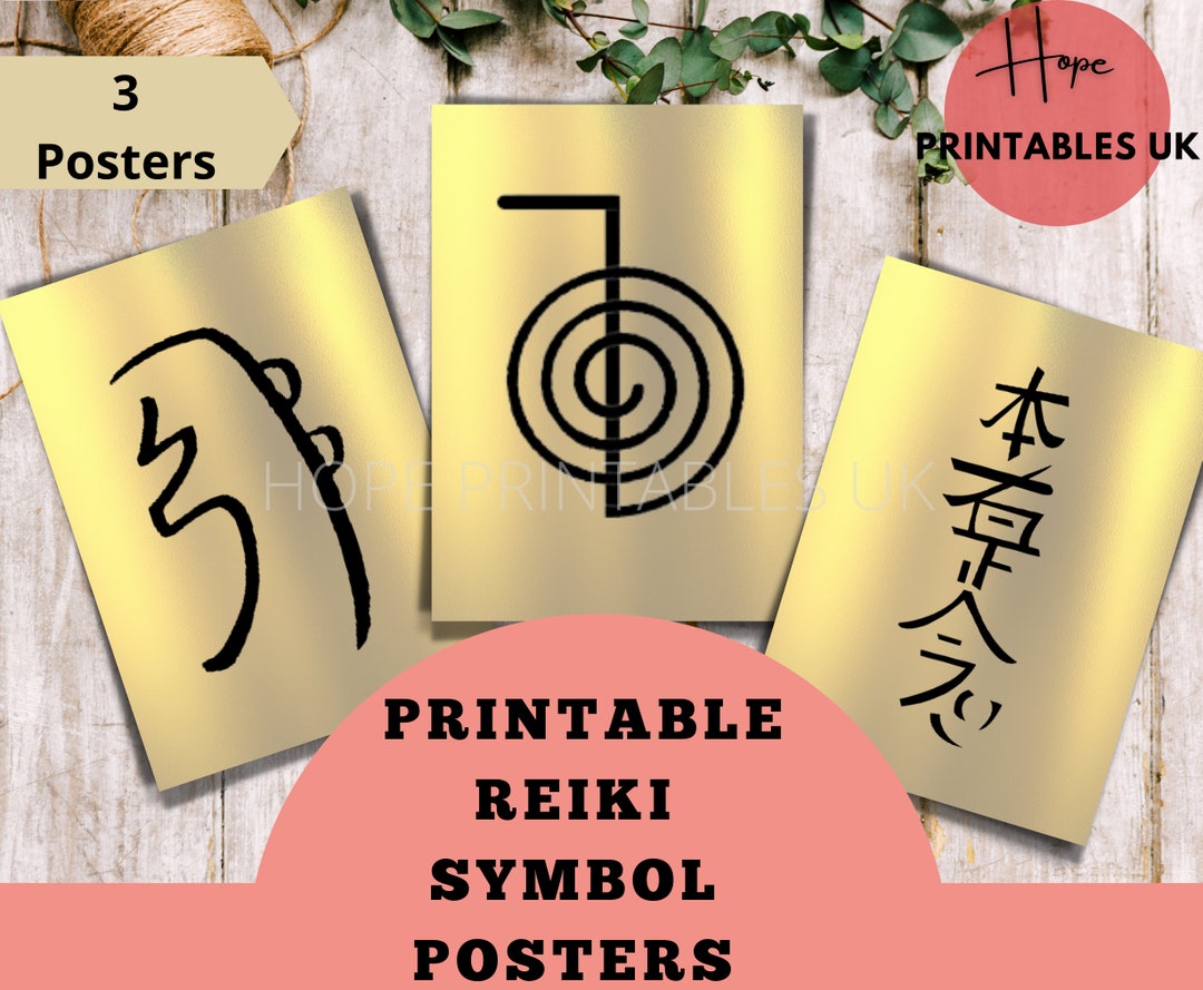 Reiki Symbols Printable Wall Art Energy Healing Trio in - Etsy