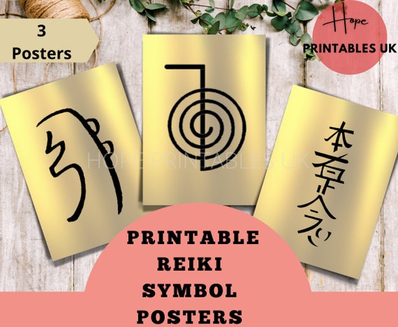 Reiki Symbols Printable Wall Art Energy Healing Trio in - Etsy UK