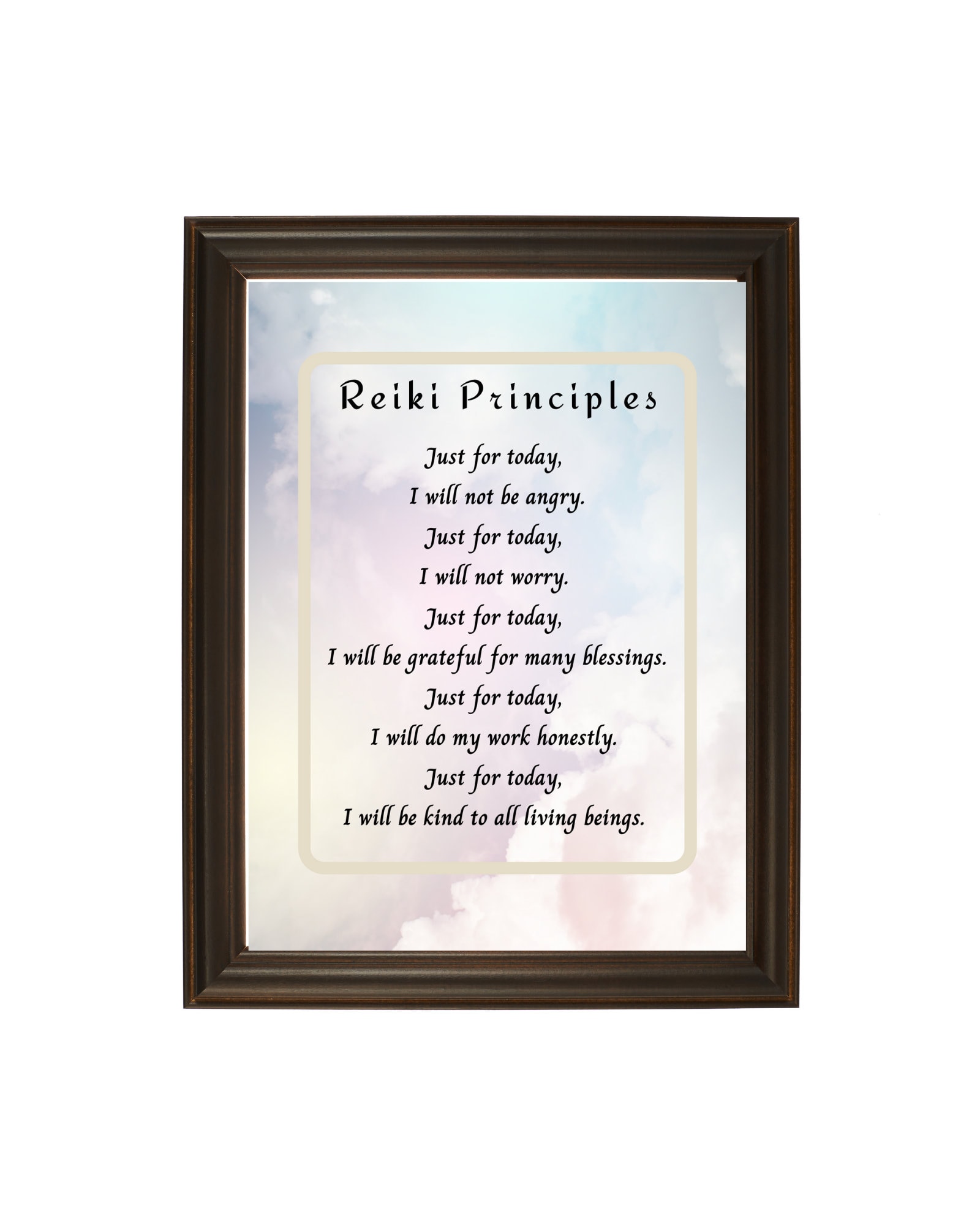 Reiki Principles Wall Art Reiki Precepts in Celestial, Instant Download ...