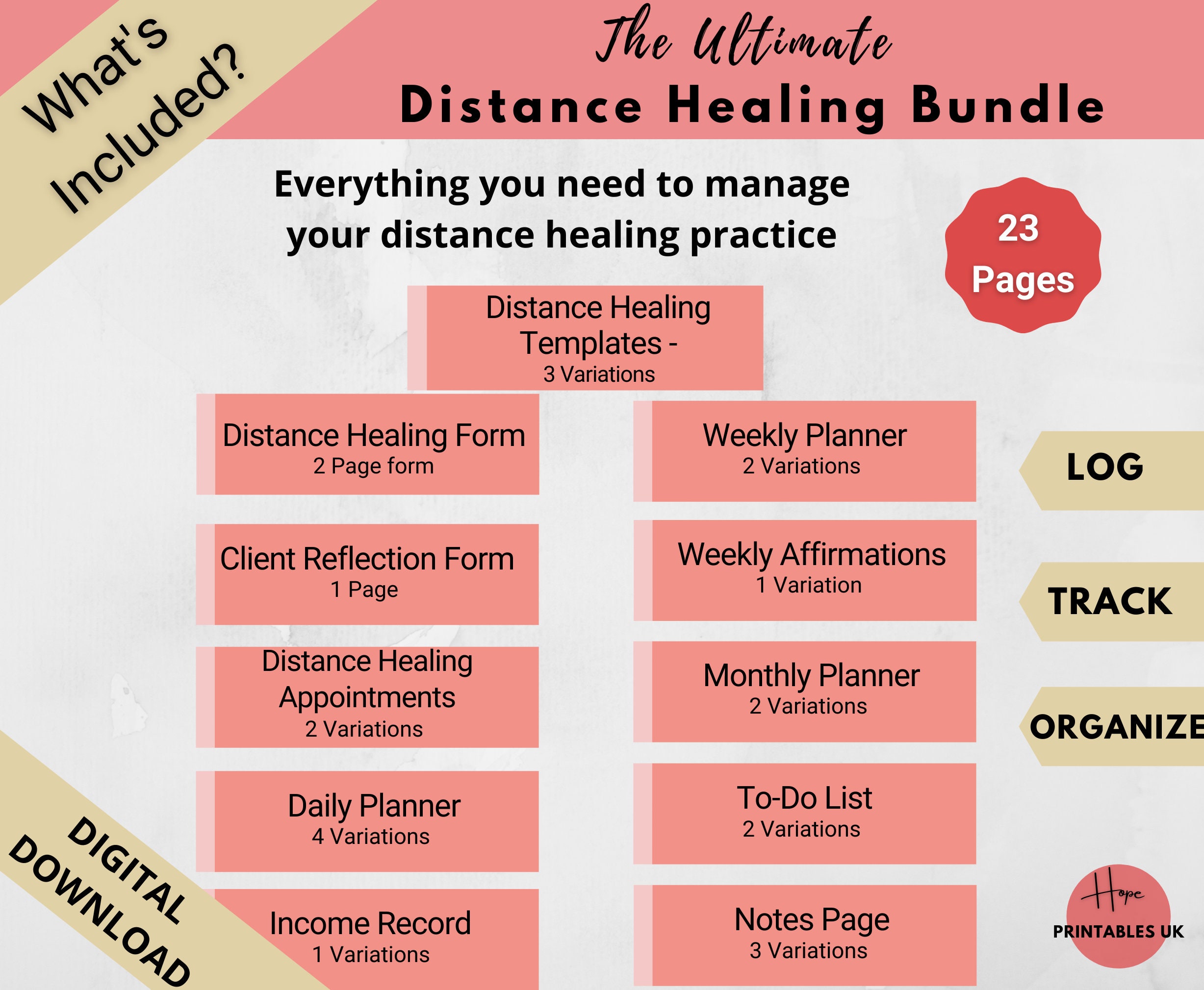 The Ultimate DISTANCE HEALING PLANNER Bundle, Printable Planner and ...