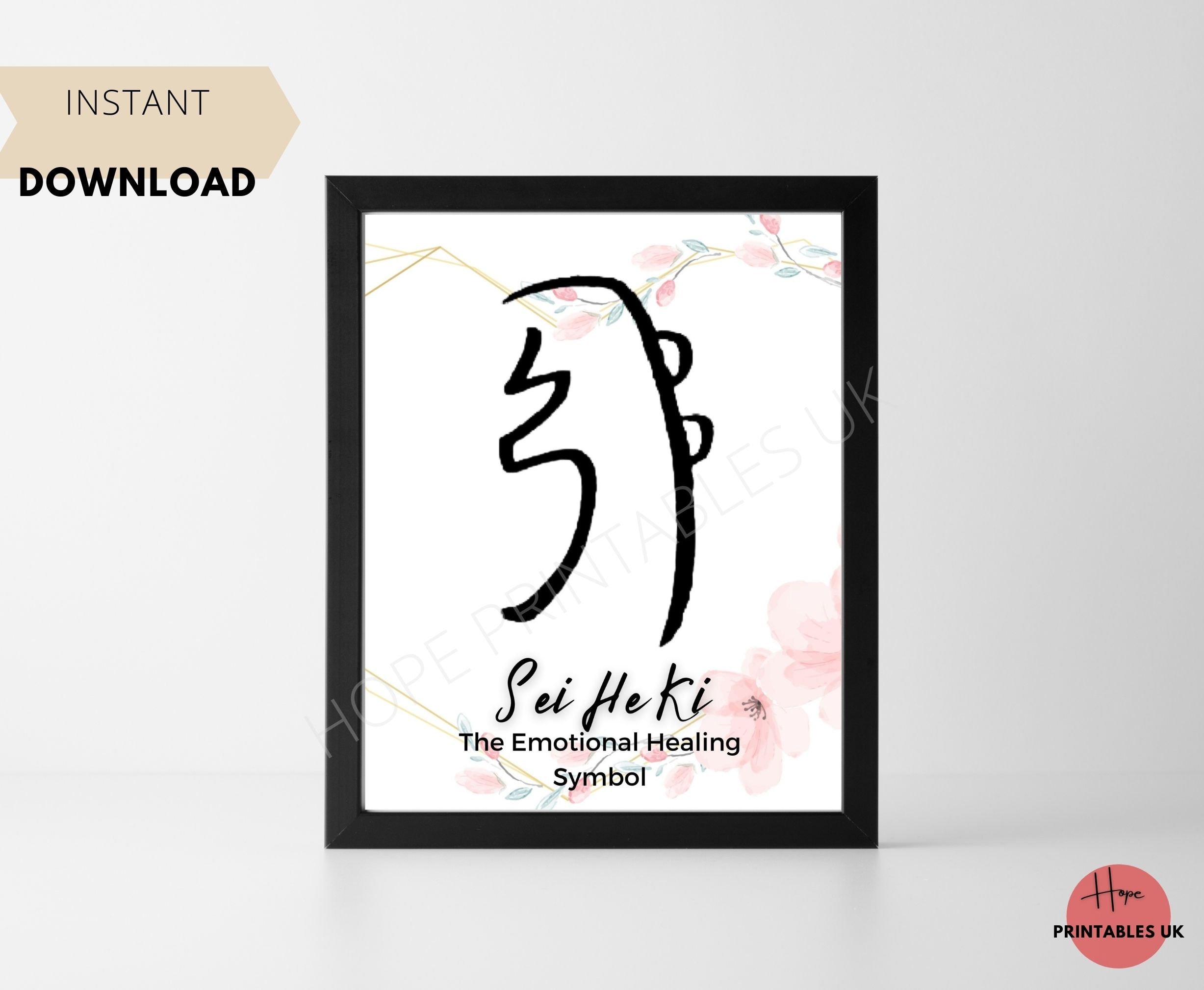 Reiki Symbols Printable Wall Art, Energy Healing Trio, Cho Ku Rei, Se ...