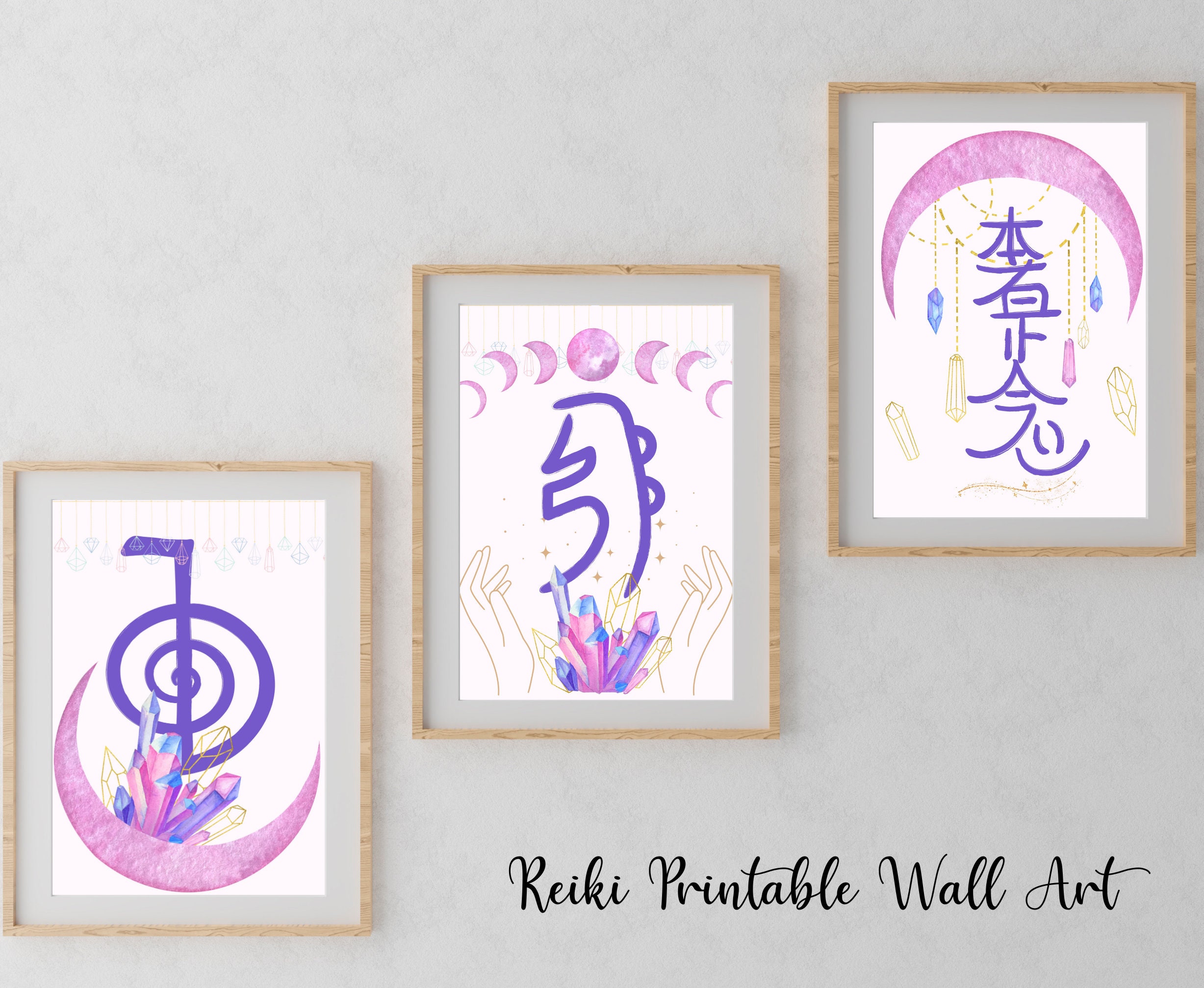 Printable Crystal Reiki Symbols, Energy Healing Trio, Cho Ku Rei, Se ...