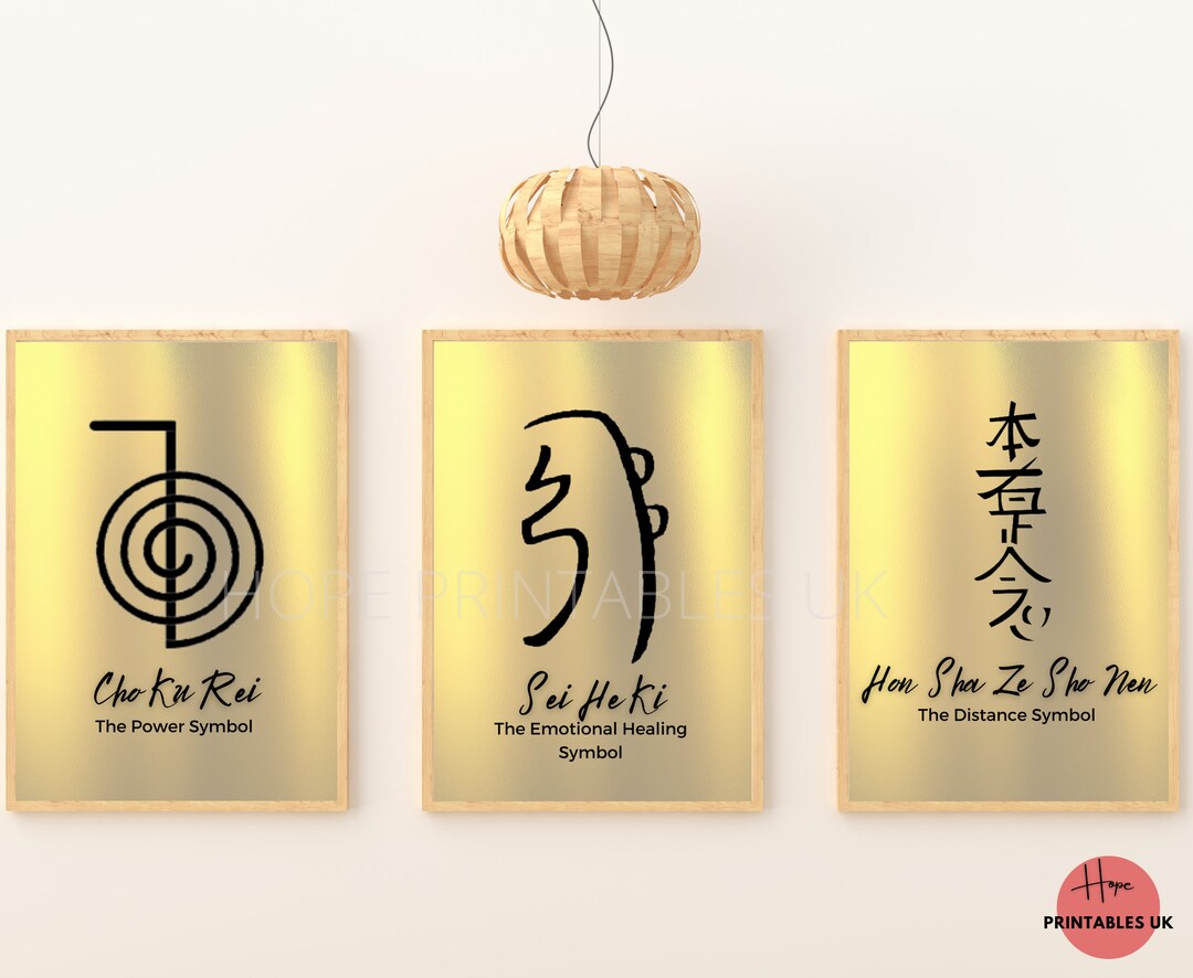 Reiki Symbols Printable Wall Art Energy Healing Trio in - Etsy UK