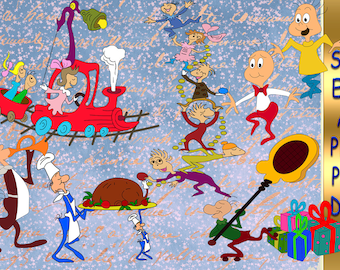 Christmas Characters Svg, Decorations Set New Year Clipart, Bungle ...