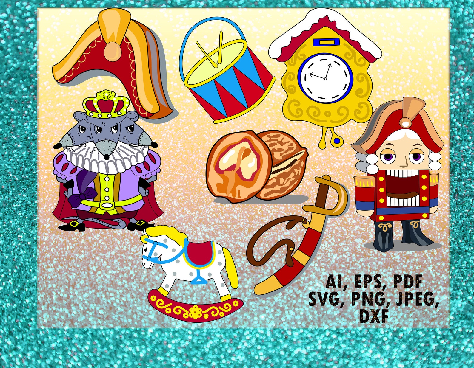 Nutcracker Bundle Svg, 8 Png, Jpeg , Ai Files, Digital Download, Mouse ...