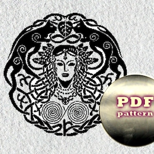 Goddess Freya Embroidery Pattern Cross Stitch, Digital Download, Nordic ...