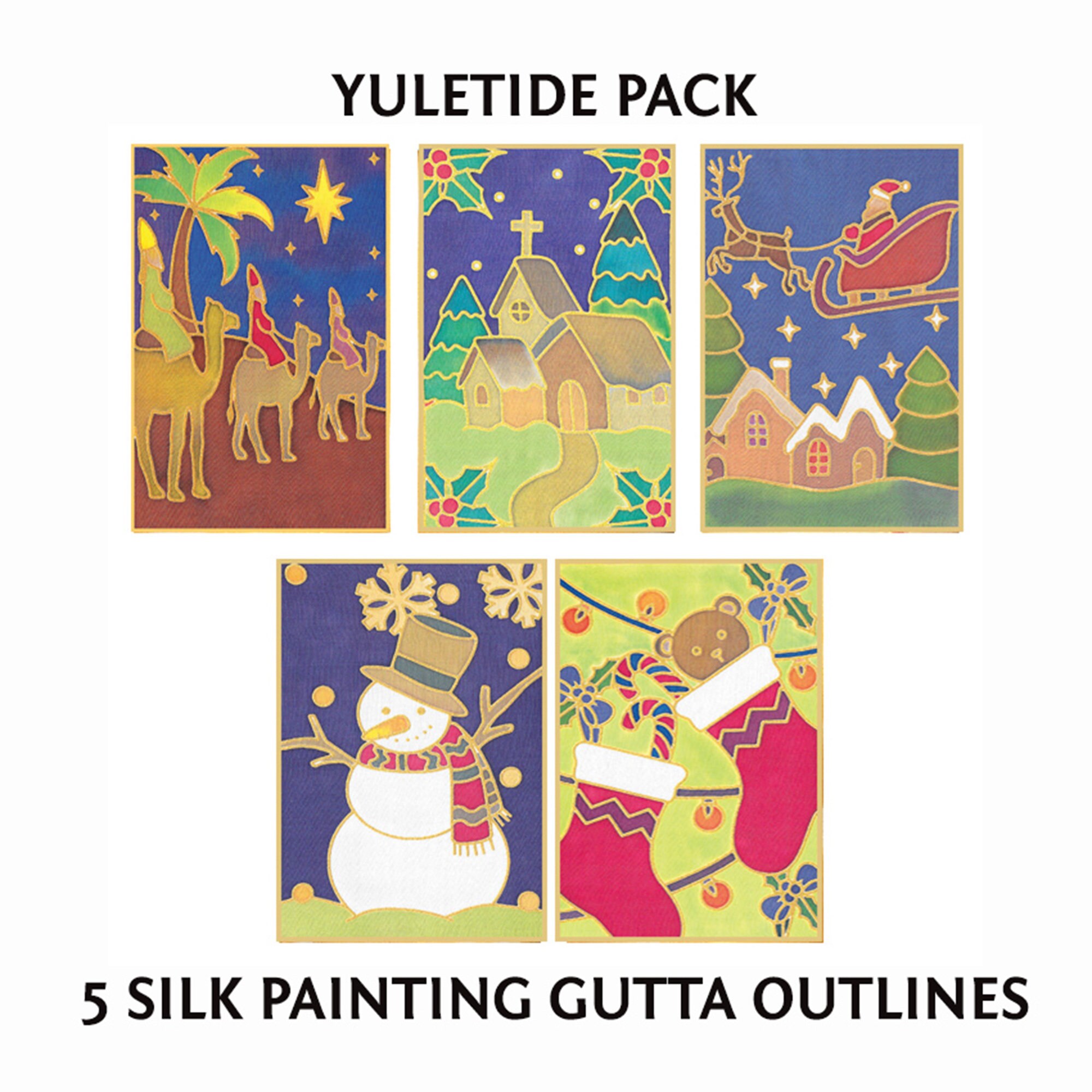 Silk Painting Cards– Floral Gold Gutta Outlines (pack of 5) With Cards ...