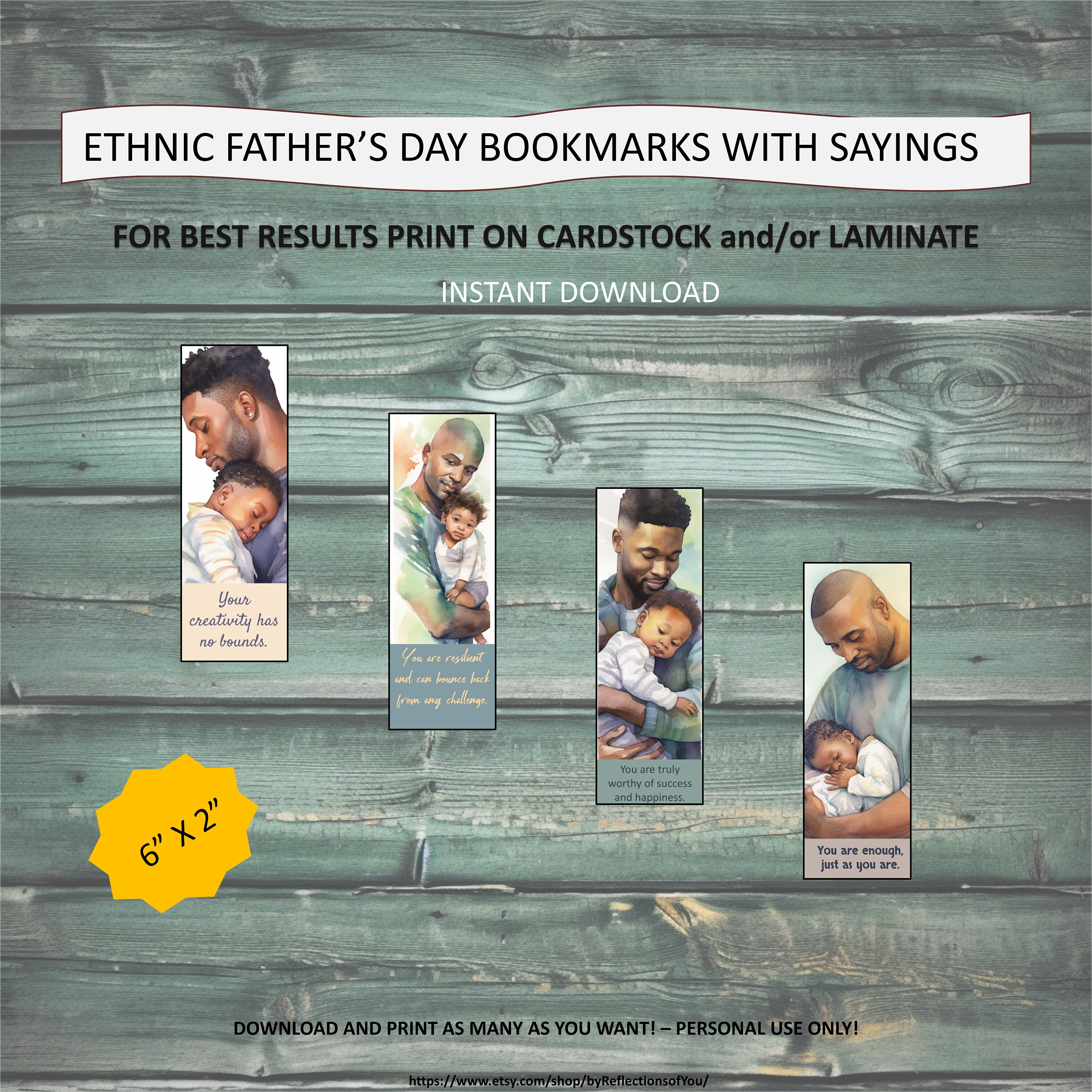 Ethnic Father's Day Bookmarks |father's Day Bookmarks W/ Sayings ...