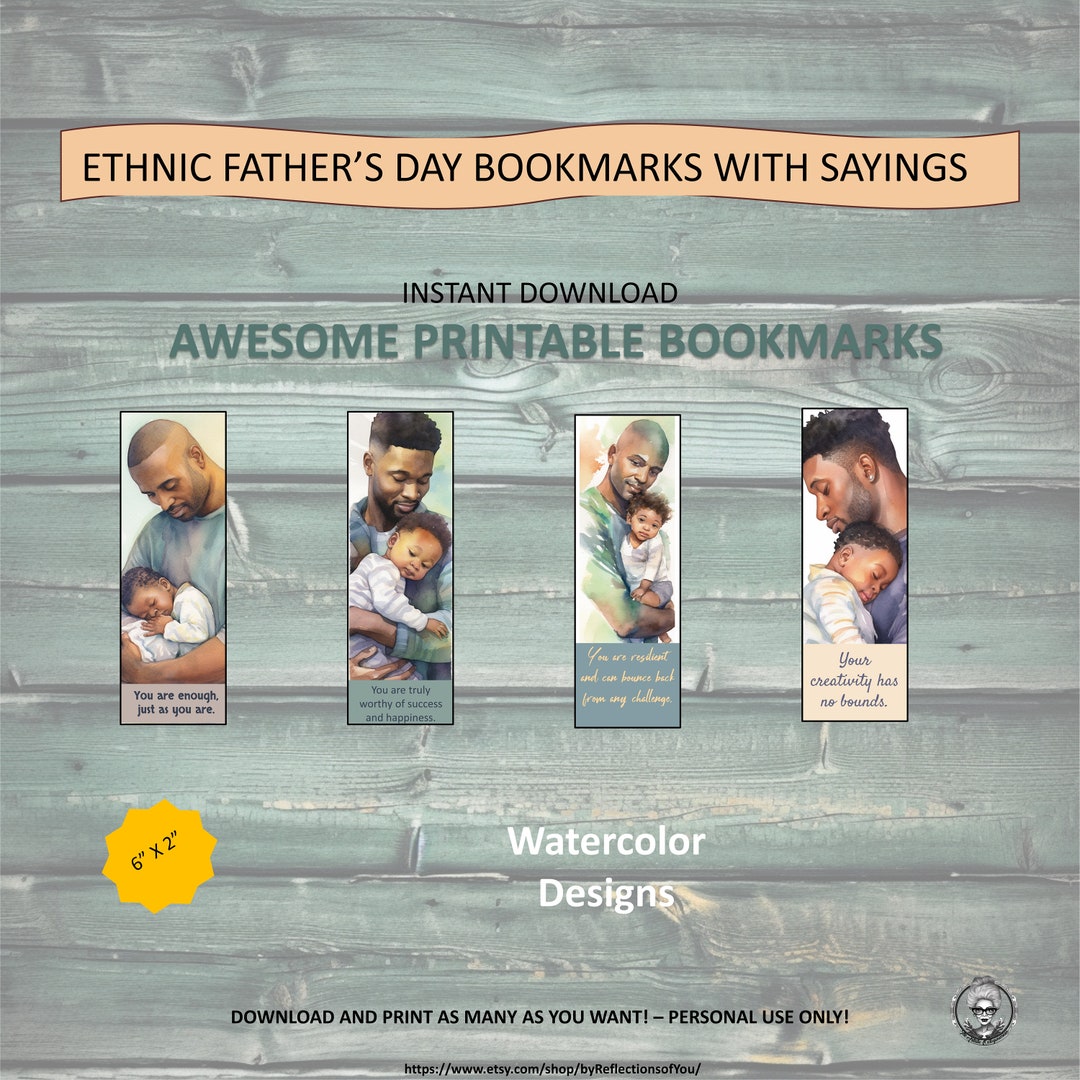 Ethnic Father's Day Bookmarks |father's Day Bookmarks W/ Sayings ...