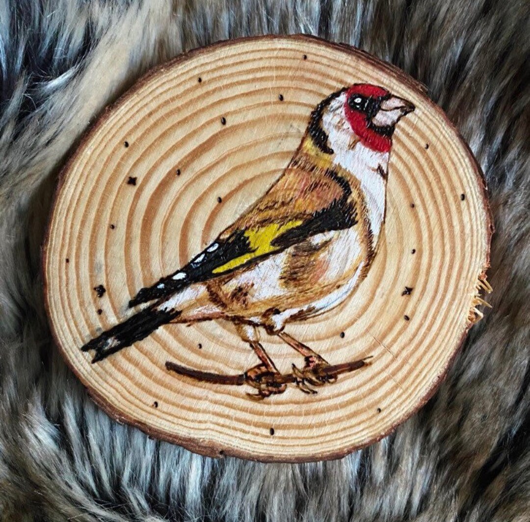Custom Pyrograbated Wood/ Pyro-etched Bird/ Sparrow/ Goldfinch - Etsy