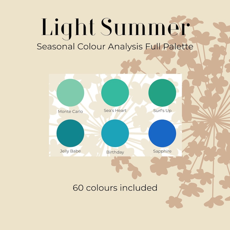 Light Summer Personal Seasonal Colour Analysis Full Palette - Etsy