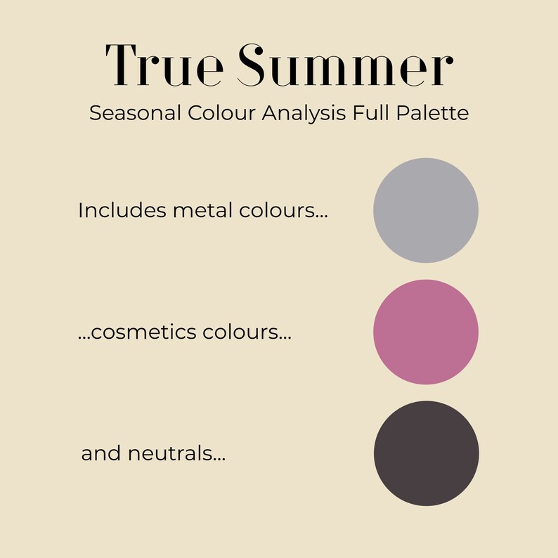 True Summer Personal Seasonal Colour Analysis Full Palette - Etsy