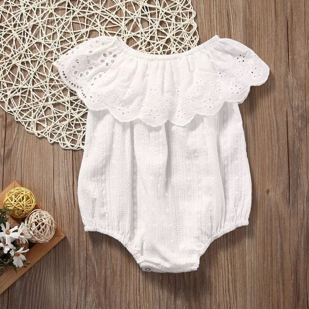 White Romper, Baby Girl, Baby Girl Clothes, Romper, Cake Smash, 1st ...