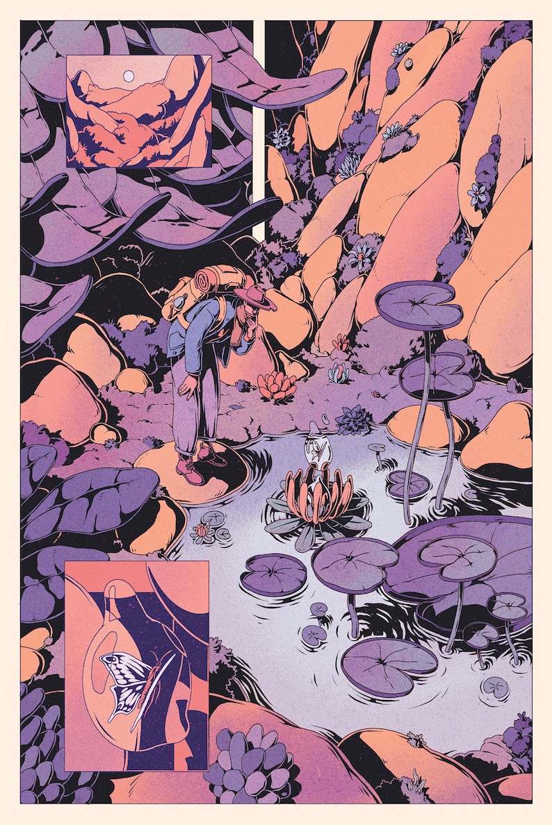 WAYFARER II Purple and Orange Art Print 40 X 60 Cm Micha Huigen - Etsy