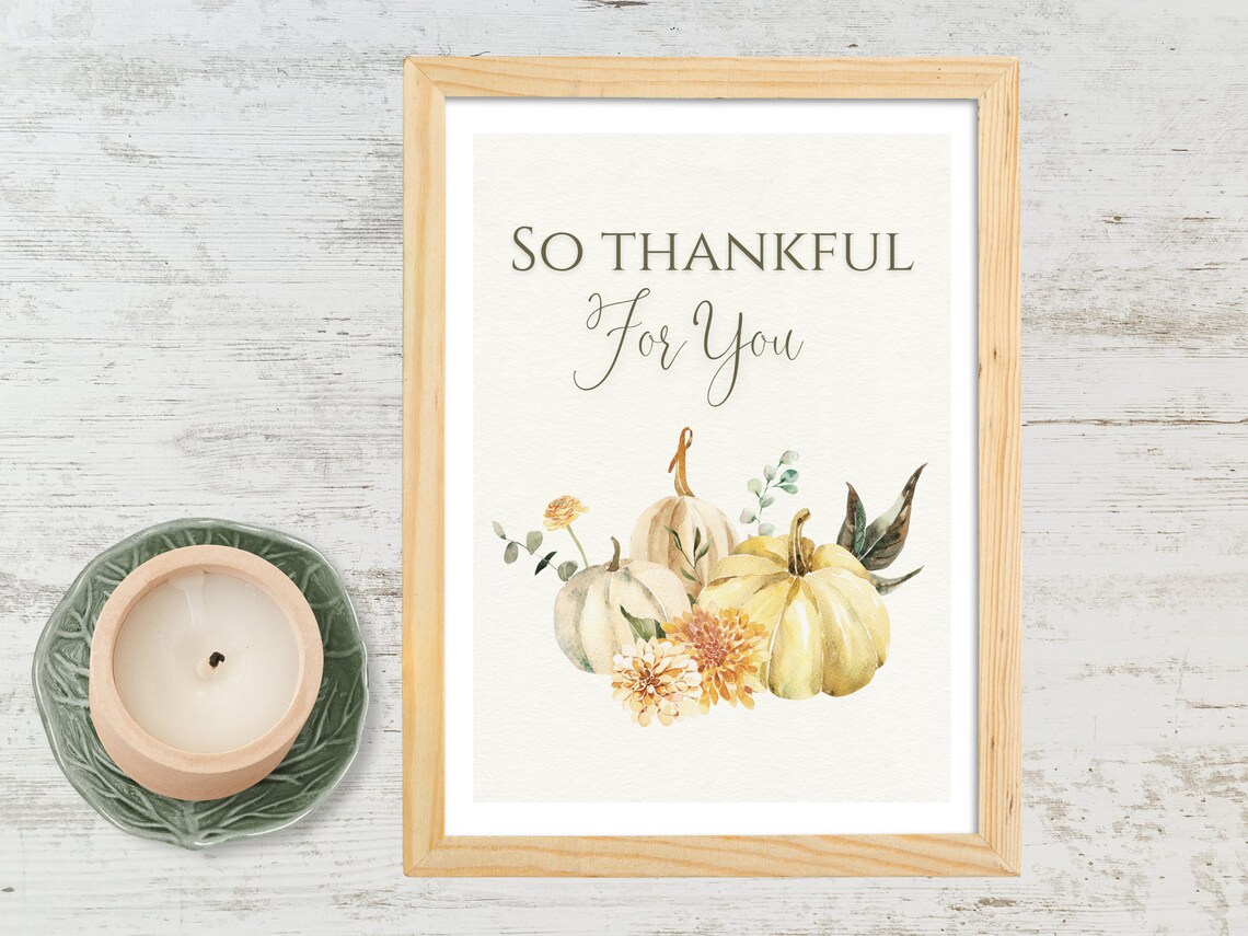 So Thankful for You Fall Greeting Card Digital Download 5 X7 Inches - Etsy