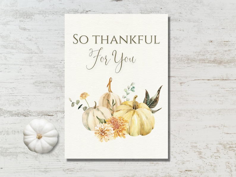 So Thankful for You Fall Greeting Card Digital Download 5 X7 Inches - Etsy