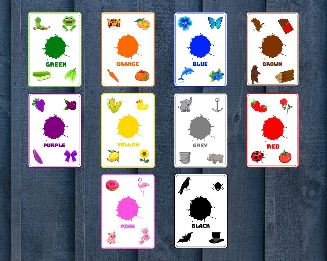 Color Flashcards Printable Montessori Toddler Flash Card - Etsy