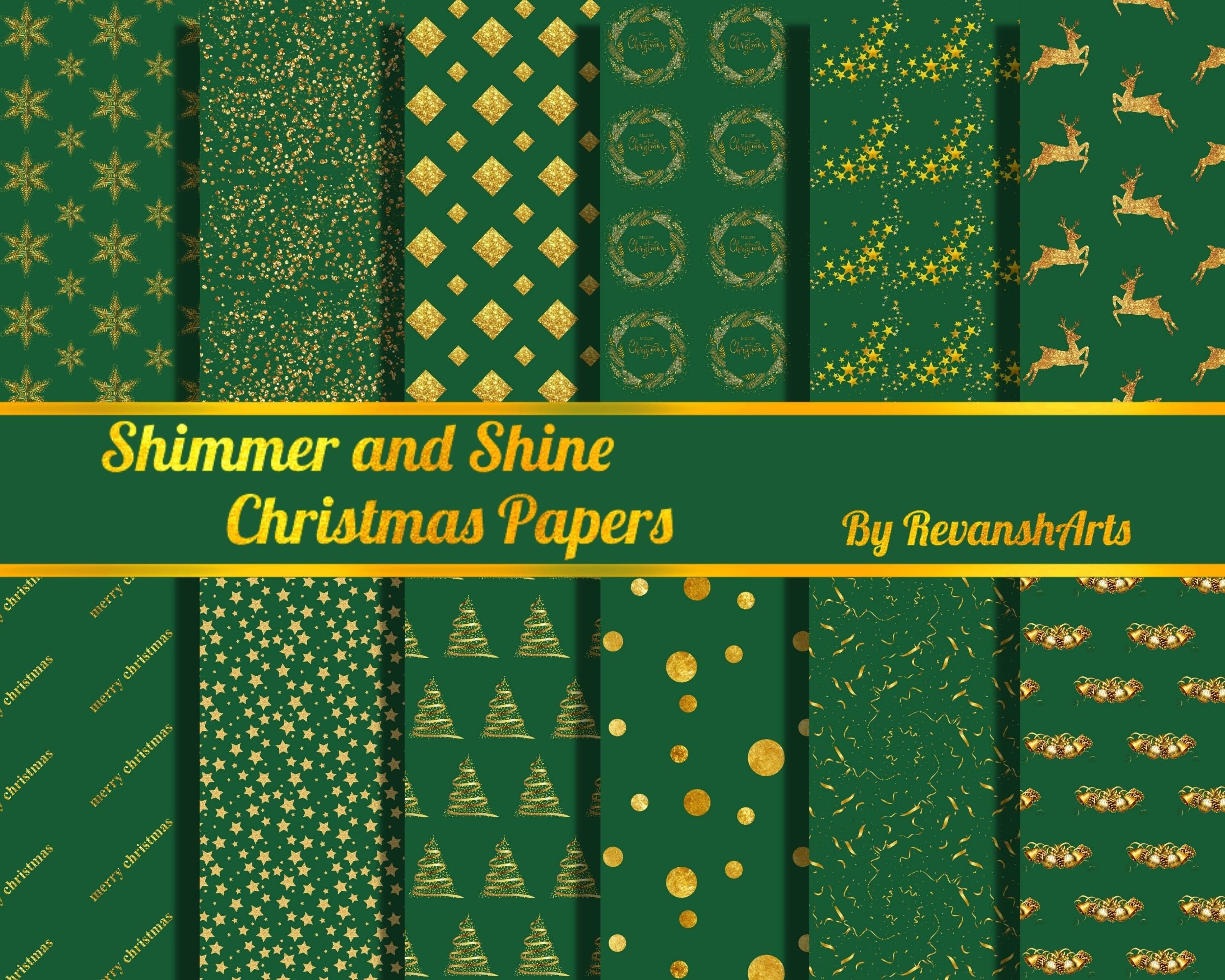 Shimmer Shine Green Christmas Paper Pack Printable Santa - Etsy
