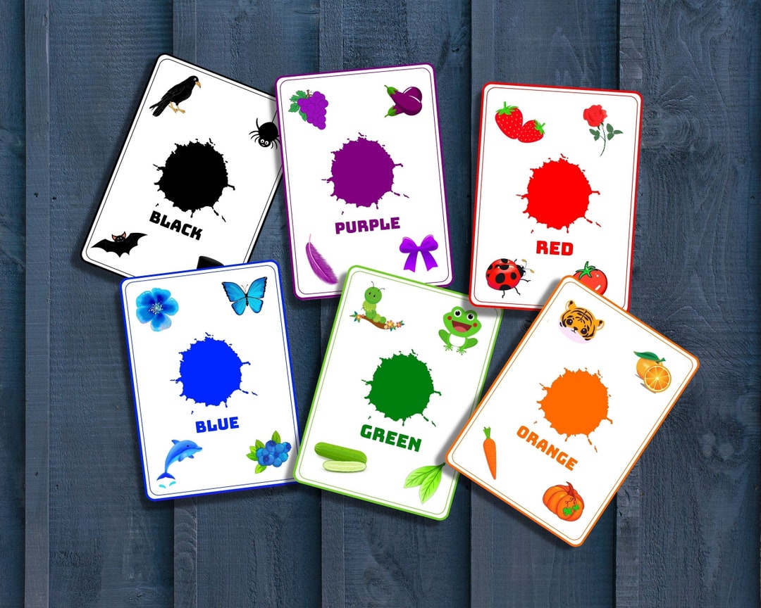 Color Flashcards Printable Montessori Toddler Flash Card - Etsy