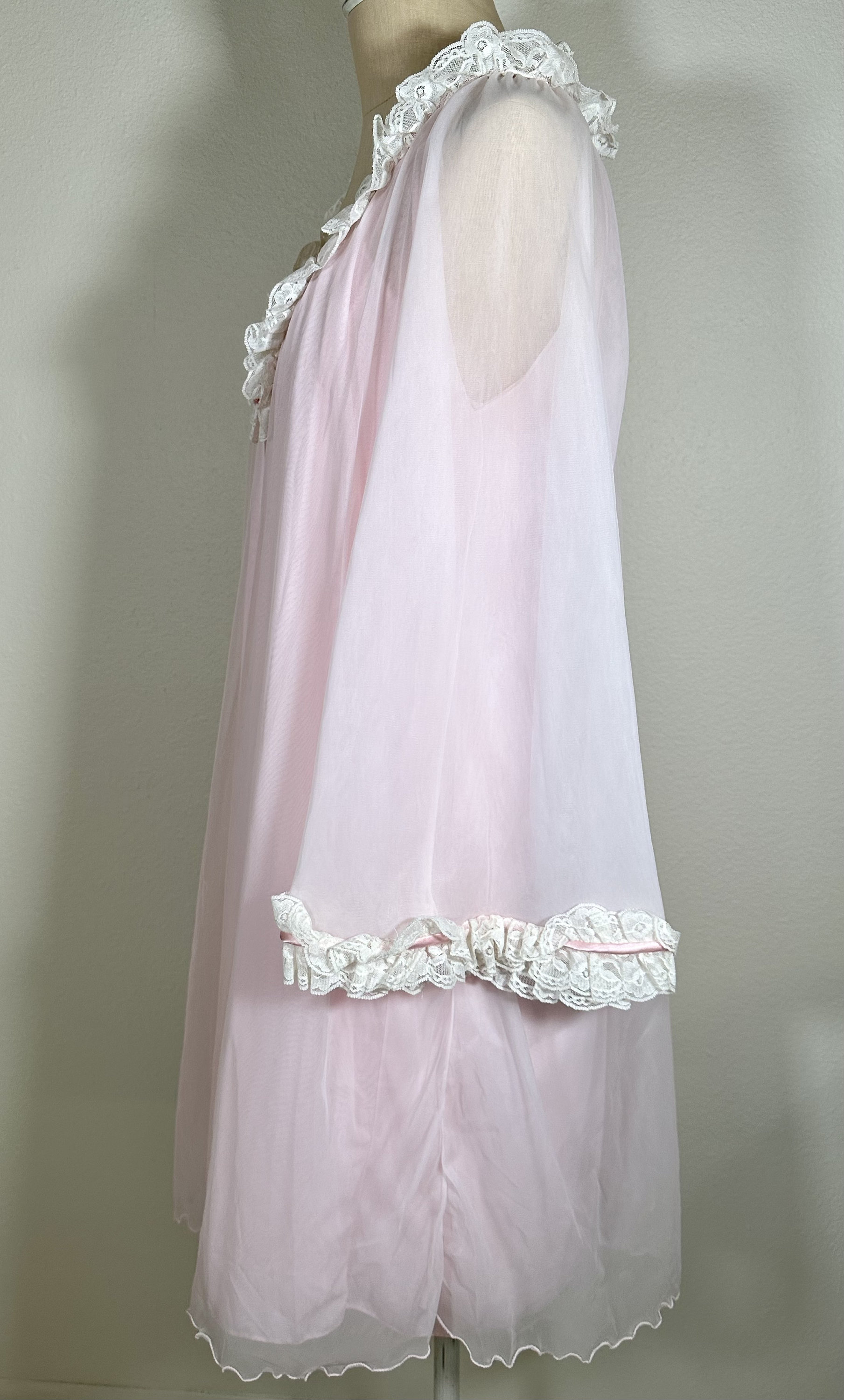 Vintage Baby Pink Peignoir 2 Piece Set by Intime California - Etsy