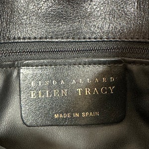 Vintage Linda Allard Ellen Tracy Black Leather Purse Made in Spain ...