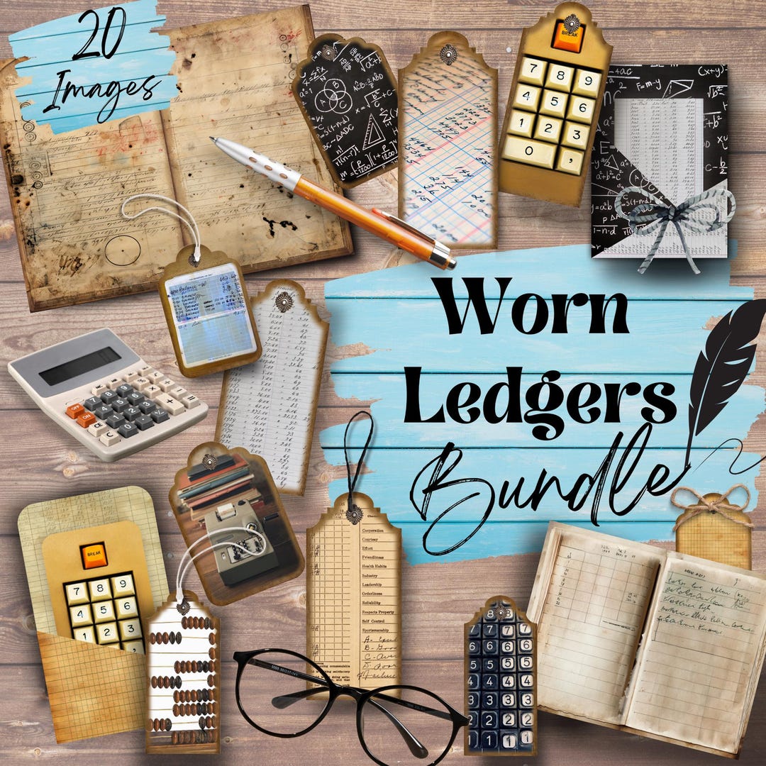 Ledgers 1 Junk Journal Bundle, Craft Lovers, Scrapbooking, Printable ...
