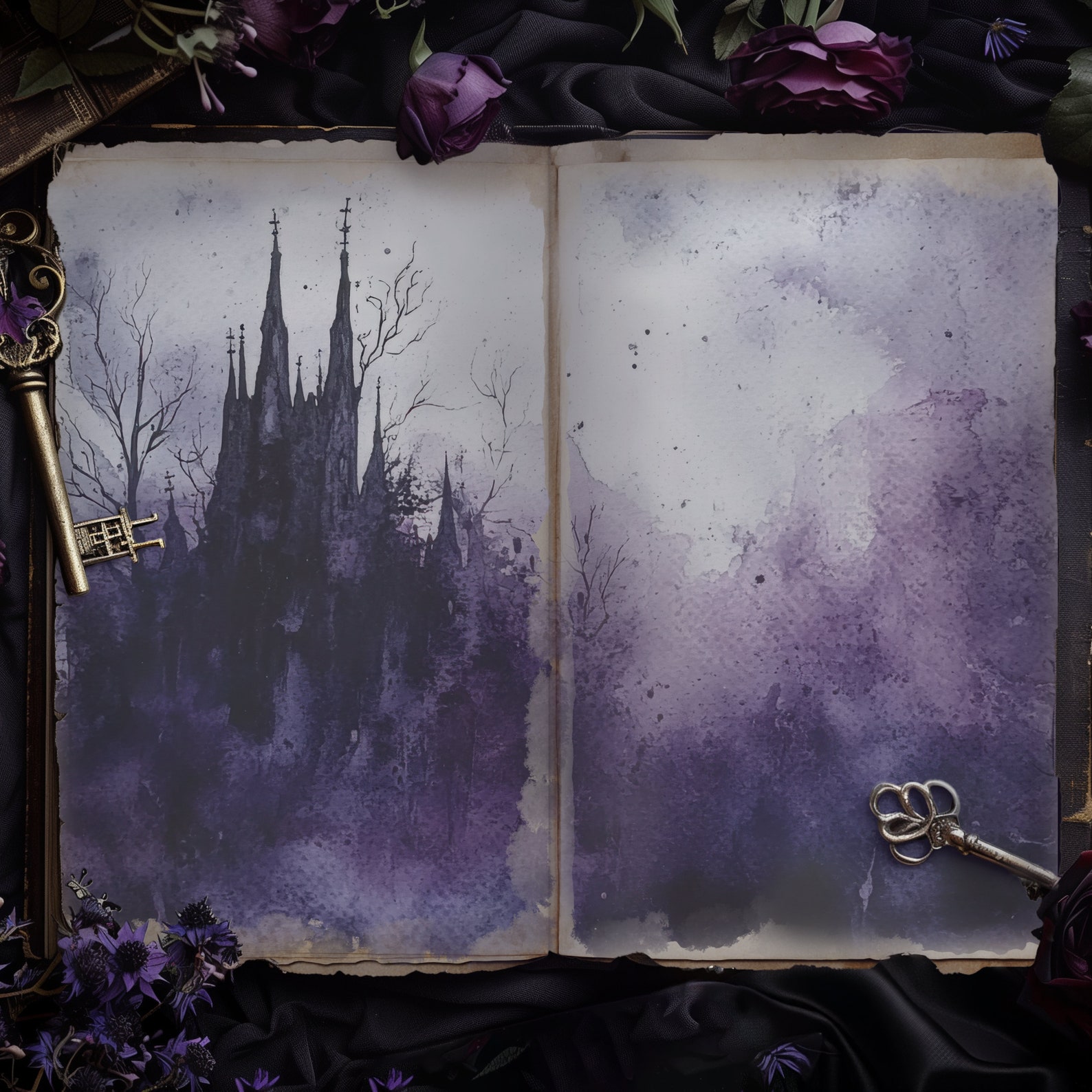 Dark Gothic Junk Journal Pages: Printable Scrapbook Ephemera (digital ...