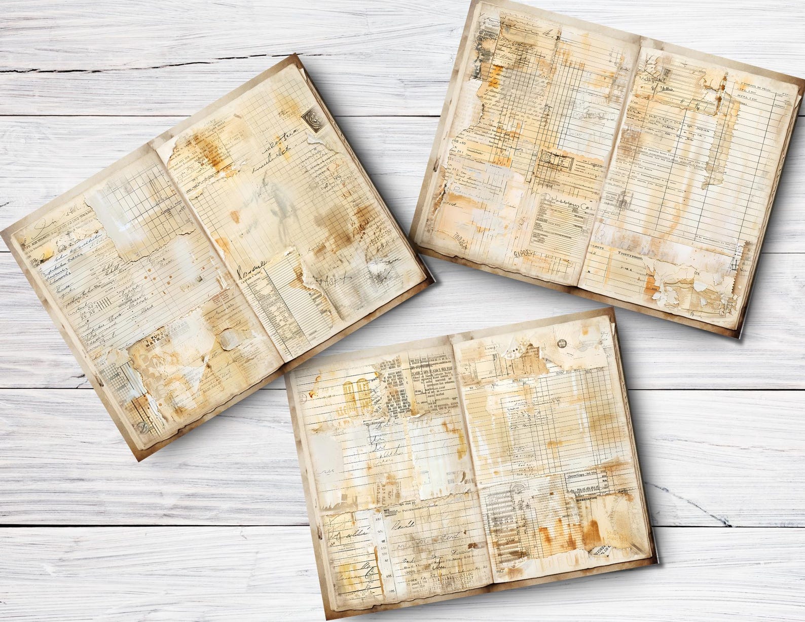 Old Ledger Junk Journal Pages, Craft Lovers Scrapbooking, Printable ...