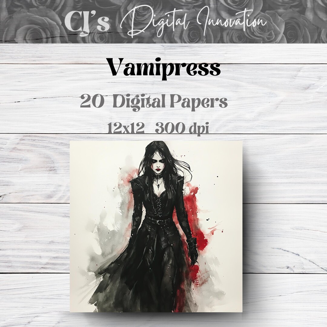 Vampiress Digital Paper: Gothic Scrapbooking, Collage (digital Download ...