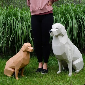 Papercraft Dog Golden Retriever Paper Model DIY 3D Low Poly Dog Paper ...
