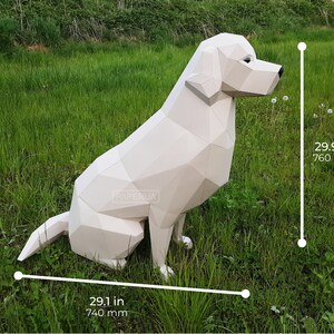 Papercraft Dog Golden Retriever Paper Model DIY 3D Low Poly Dog Paper ...