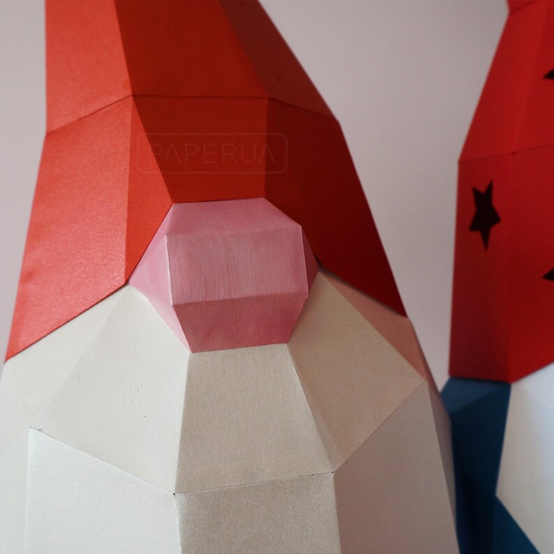 GNOME 7 Hats DIY Xmas Papercraft Low Poly Dwarf Model - Etsy